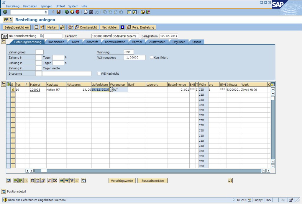 SAP-Kurse-MM-Bestellung-anlegen-DE - ITICA s.r.o.
